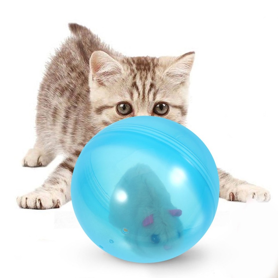 Cat Teaser Toy Funny Running Hamster Ball Fake Plush Running Hamster ...