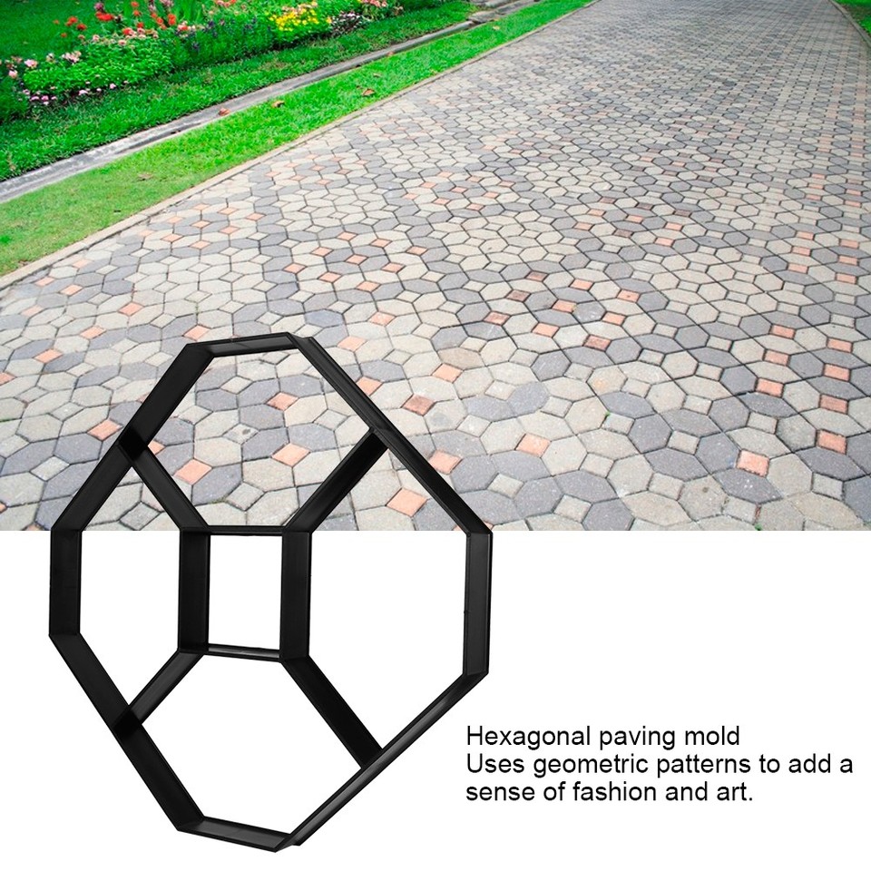 Hexagonal Concrete Paving Mold Cement Brick Walk Paths Maker For Garden ...