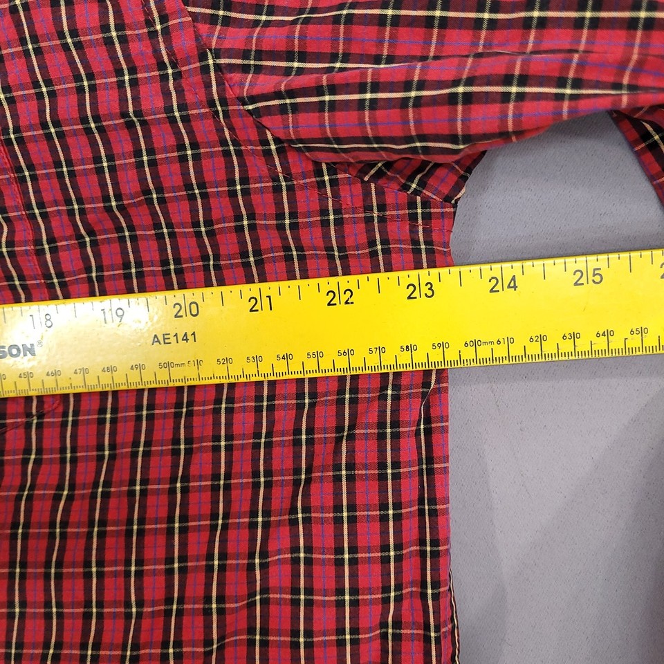 IZOD Men's Casual Button-Up Shirt Red Plaid Large Cotton | eBay