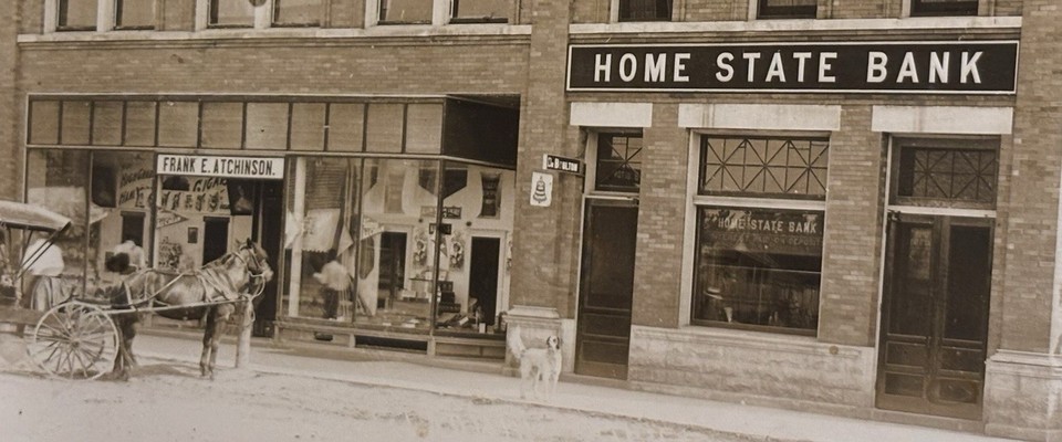 RPPC BALDWIN MICHIGAN REAL PHOTO FRANK A ATCHINSON ICE CREAM HOME STATE ...