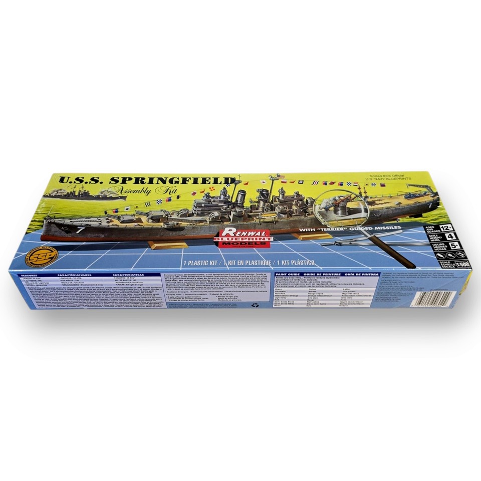 Renwal Blueprint Models, USS Springfield 1:500 Scale Kit #85-0602 ☆New ...