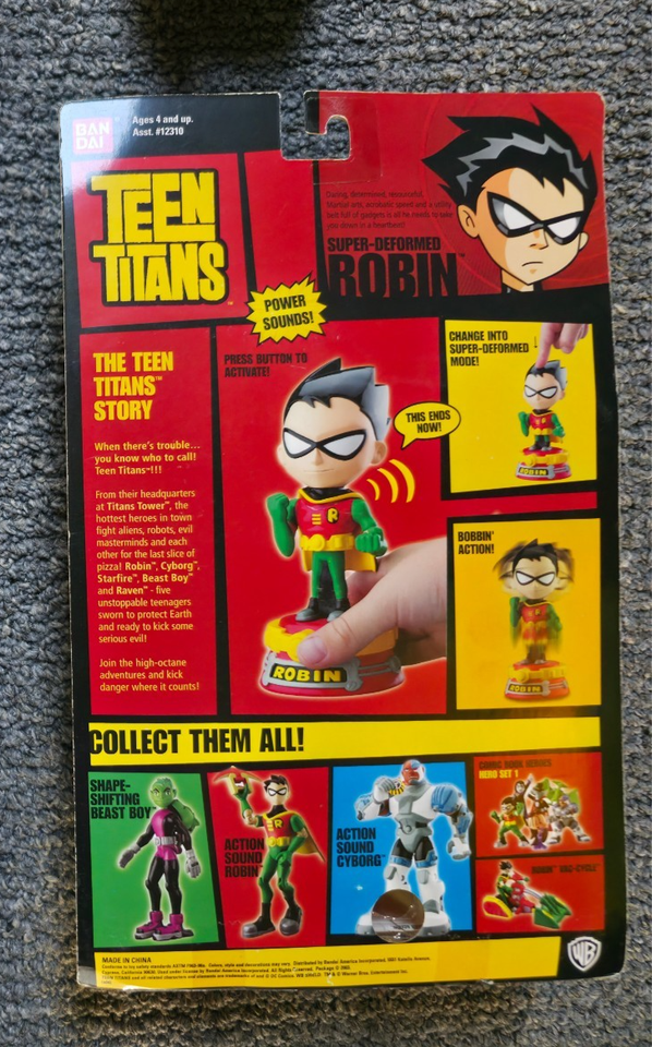 Teen Titans Super-Deformed Head Shaking Robin 5" Action Figure Battle ...