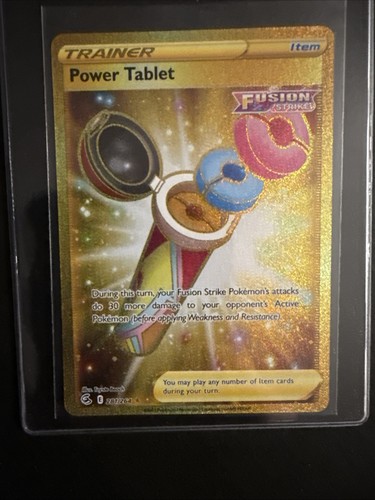 Pokemon TCG Power Tablet 281/264 Gold Secret Rare Pokemon Fusion Strike ...
