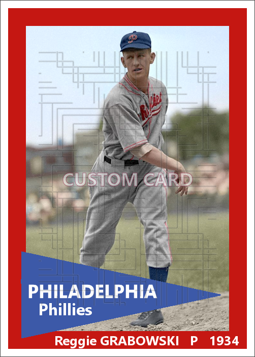 Reggie Grabowski - 1934 Philadelphia Phillies - 2.5x3.5 custom card ...