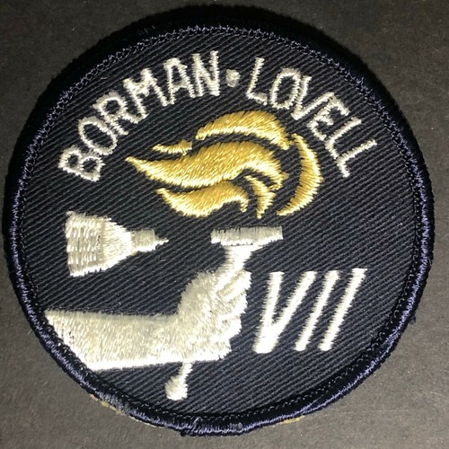Vintage NASA Gemini 7 VII Borman Lovell Embroidered Patch Round 3 ...