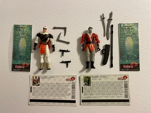 2005 GI Joe VVV Cobra Ninjas SLICE and SLASH complete with file cards ...