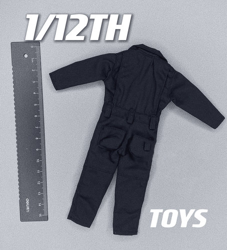 P4-22 1/12 Scale Clothes black Jumpsuits Overalls Model for 6" muscular ...