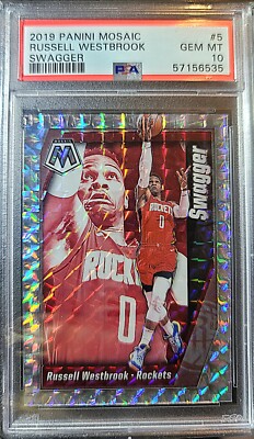 2019 Panini Mosaic Russell Westbrook Swagger Silver Prizm PSA 10 Gem ...