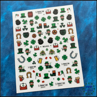 Lucky Four Leaf Clover Nail Sticker Trefoil Luck Day Anemone Trefoil 4 ...