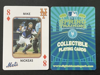 *SCARCE* MIKE NICKEAS ~ 2011 NY Mets Spring Training Playing Cards ~ 8 ...