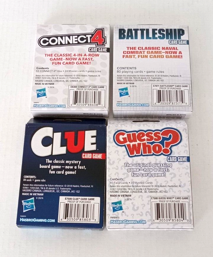 Travel Game Card Game Set Battleship, Connect 4, Guess Who, Clue (4pk ...