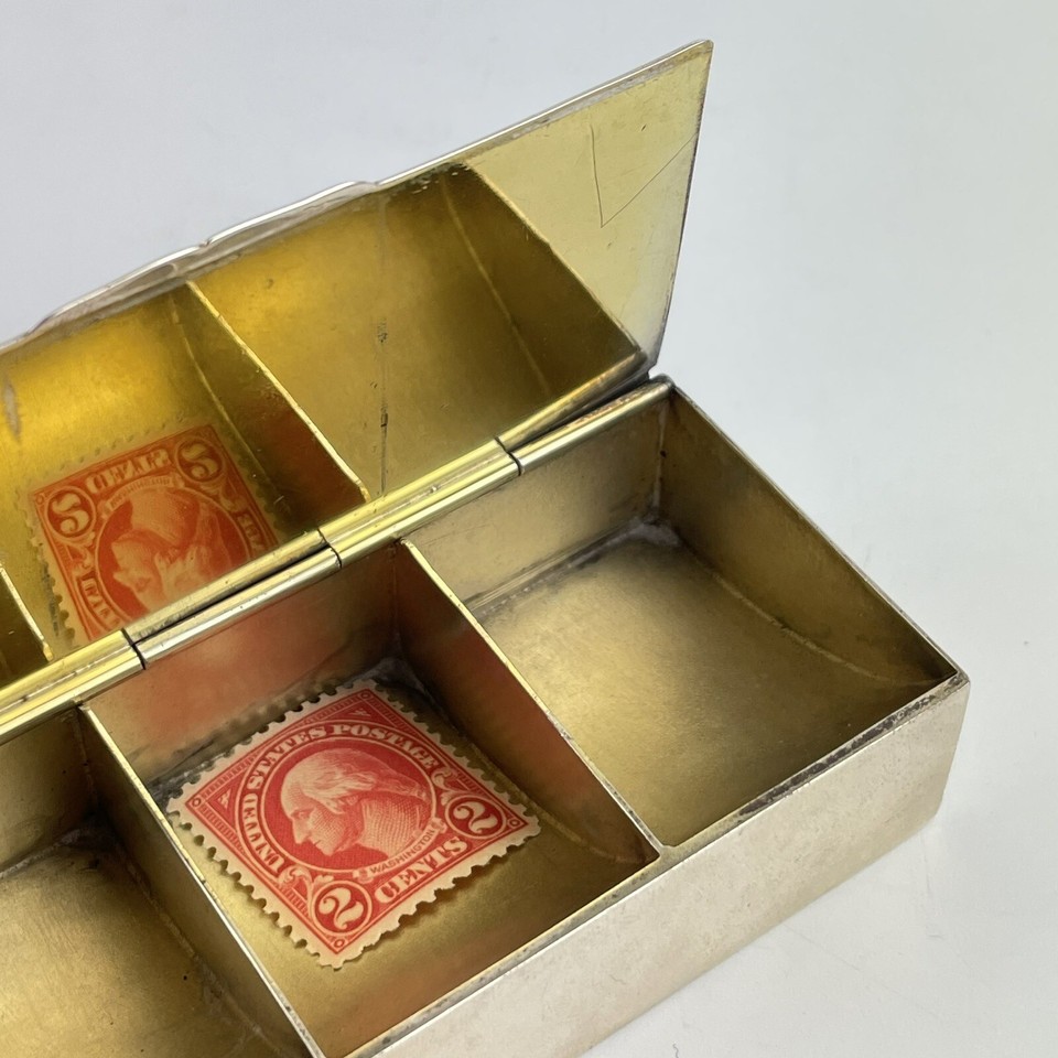 Antique Solid Sterling Silver Tiffany & Co Stamp Box 8.8cm X 4.2cm ...
