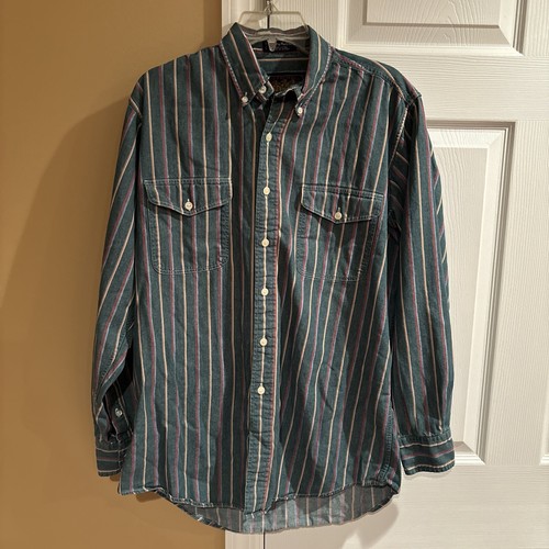 Vintage Ralph Lauren Chaps Flannel Men’s Medium 90s Boy Scouts Tag Striped | eBay