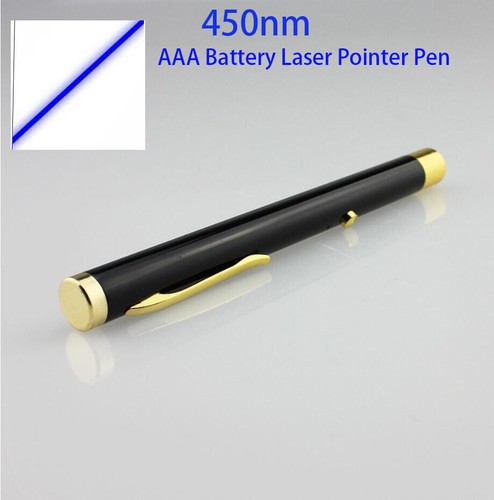 450nm Blue Laser Pointer Pen AAA Battery Visible Dot Beam Light | eBay