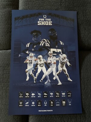 Indianapolis Colts 2022 Team Schedule Poster 14x20 Matt Ryan Jonathan ...