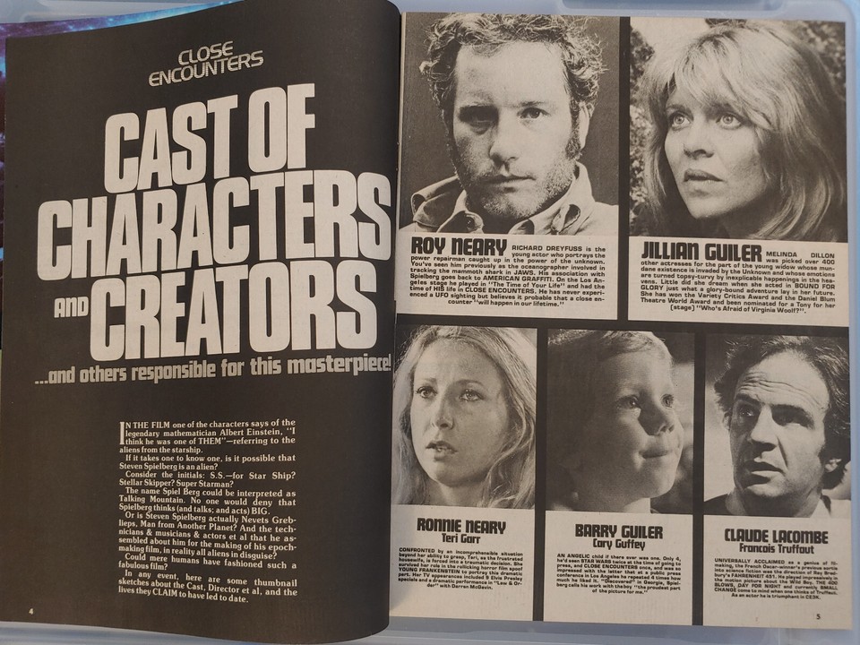 CLOSE ENCOUNTERS OF THE THIRD KIND MOVIE PROGRAM (1977) Spielberg ...