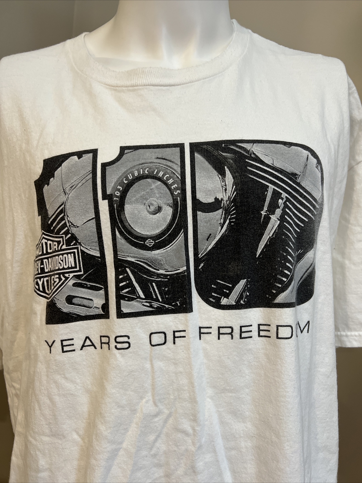 Harley Davidson Motorcycle 110 Years of Freedom White… - Gem