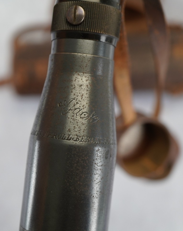 WWII German Ajack 6x50 Sniper Scope leather case heer US veteran estate ...
