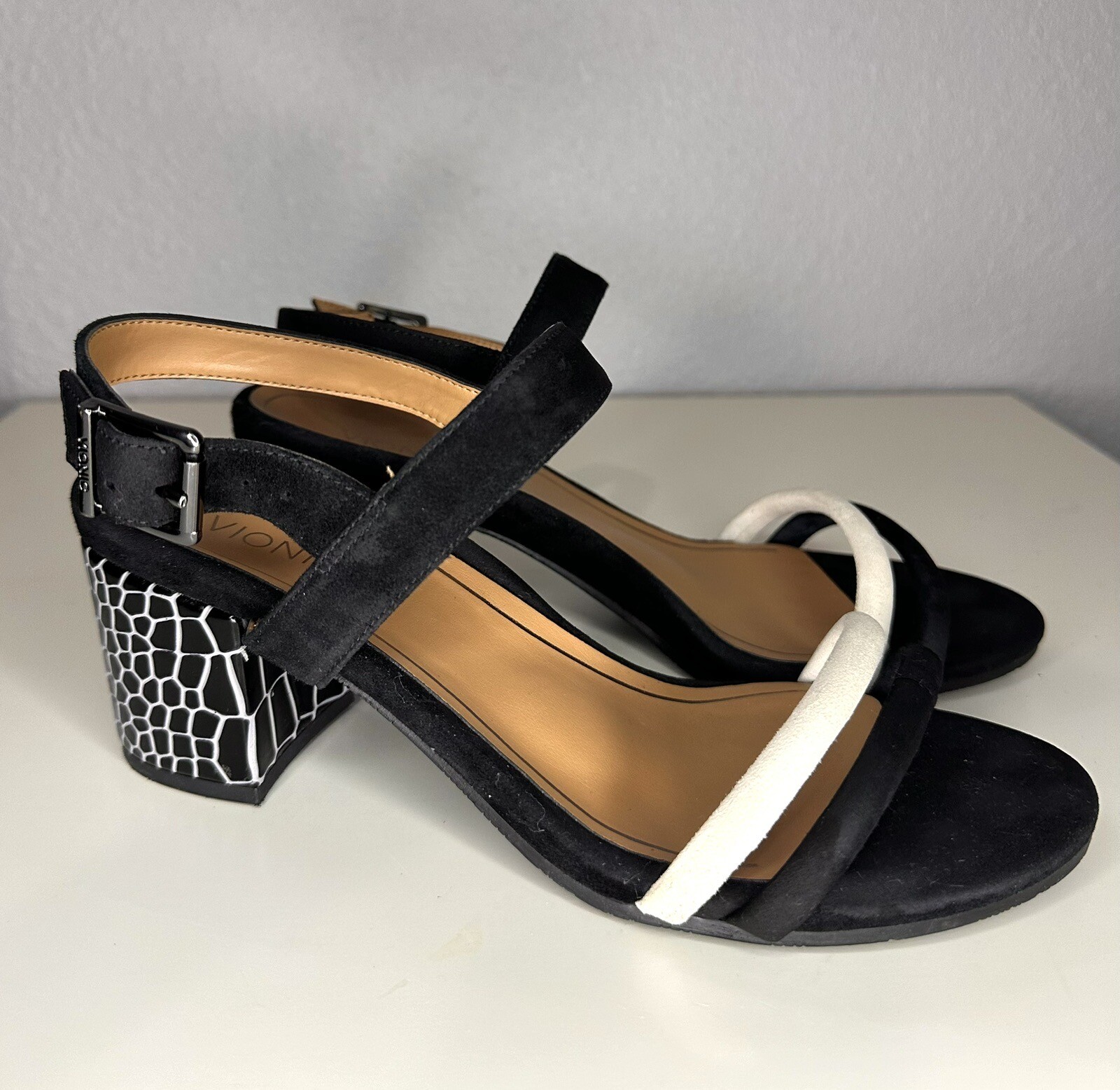 Vionic Black Suede Paula Side Croc Slingback Sandals … - Gem