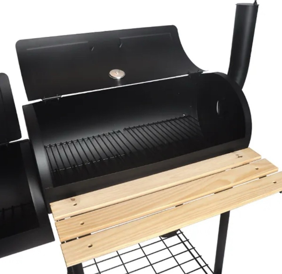 Charcoal Grill Barbecue BBQ Grill Offset Smoker With Side Table ...
