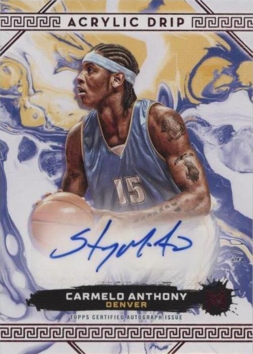 2023-24 Topps Motif - Acrylic Drip Autographs Carmelo Anthony #ADA-CA ...