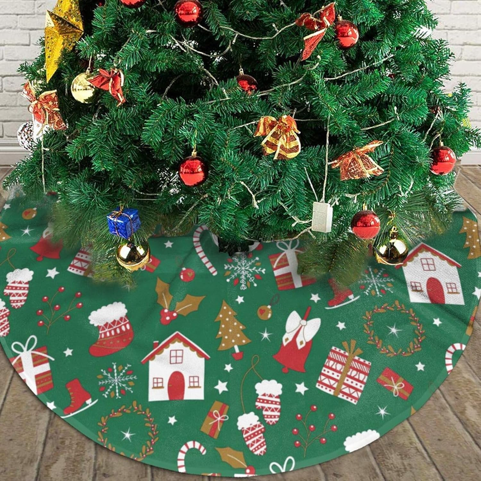Merry Christmas Tree Skirt Collar 36 Inch, Soft and Funny Farmhouse ...