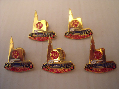 MATHIS 1/43 BUGATTI 5 PINS STRASBOURG MOLSHEIM CLUB MINIATURES CHROMES ...