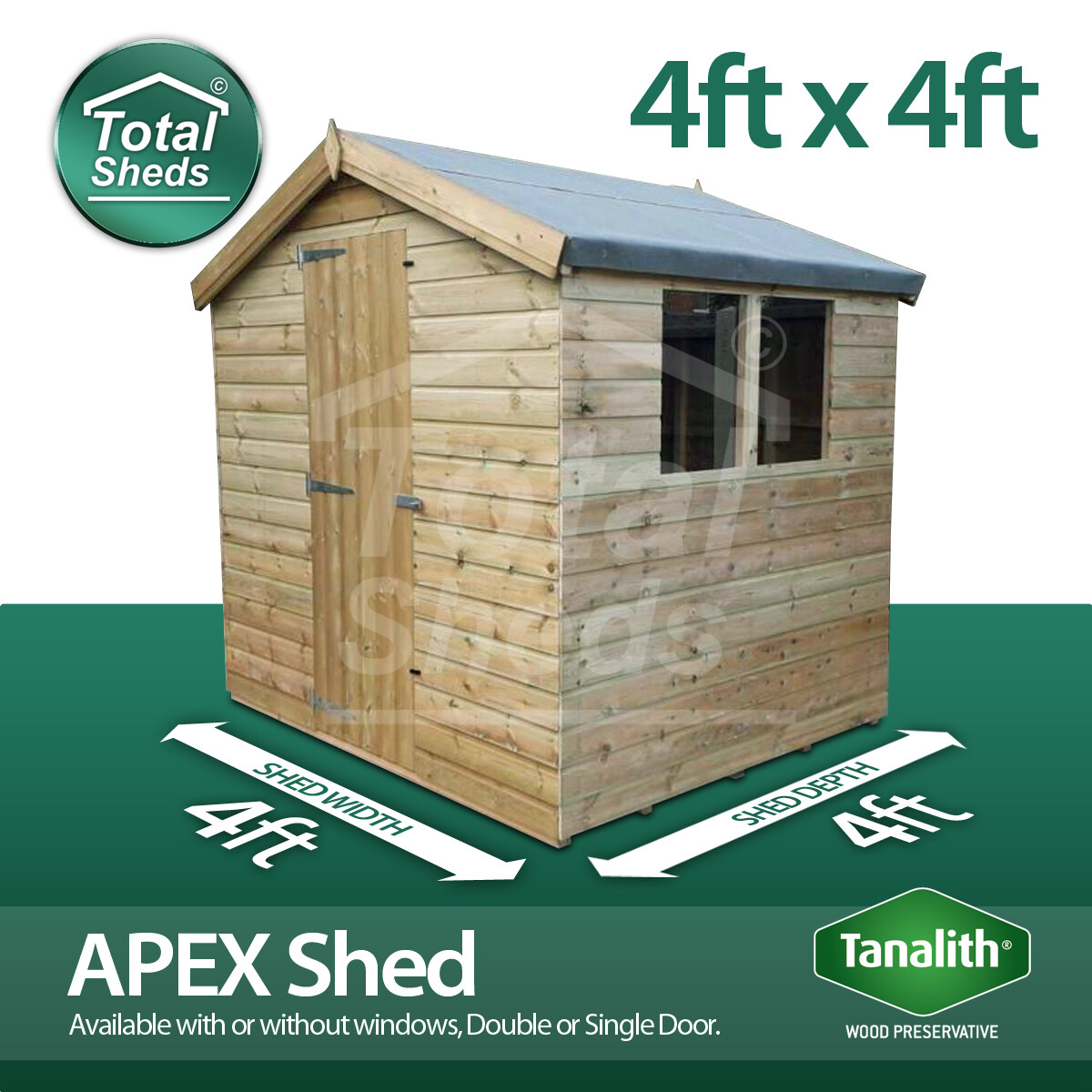 4x4 Log Shed 4x4 Alton L Shaped Cabin, 28mm Logs