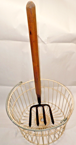 Steamer / Clam (4) Tong Heavy Duty Vintage Clam Rake & 14" Diam. Wire ...