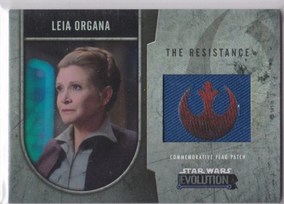 STAR WARS 2016 TOPPS EVOLUTION COMMEMORATIVE FLAG PATCH SILVER LEIA ...