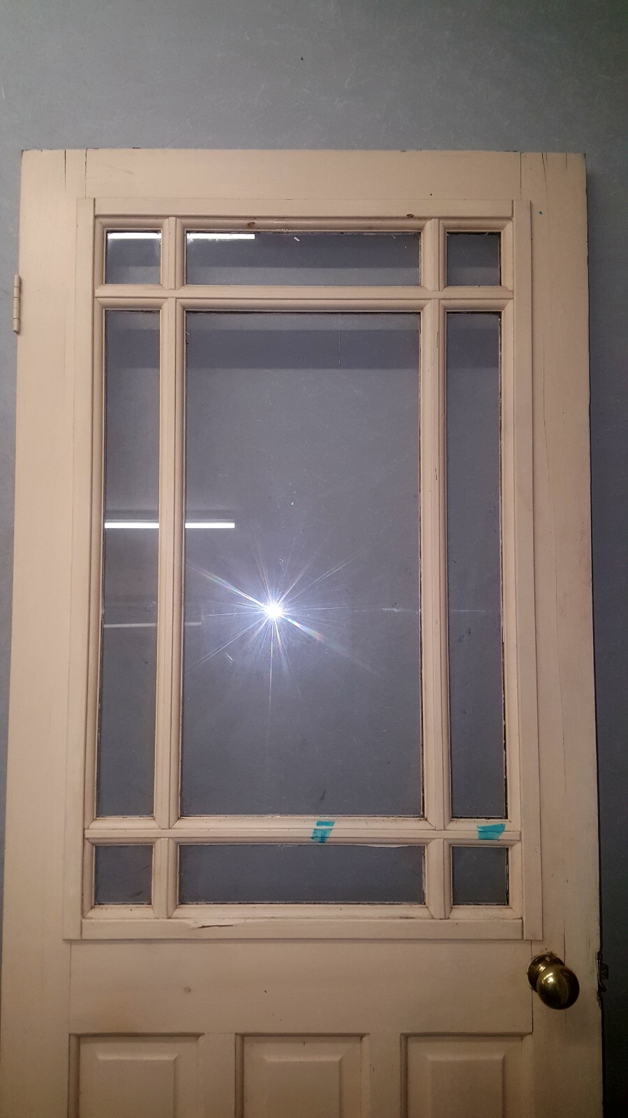 Original Victorian Glass Internal Vestibule 3 panel Pine Door W/ Iron ...