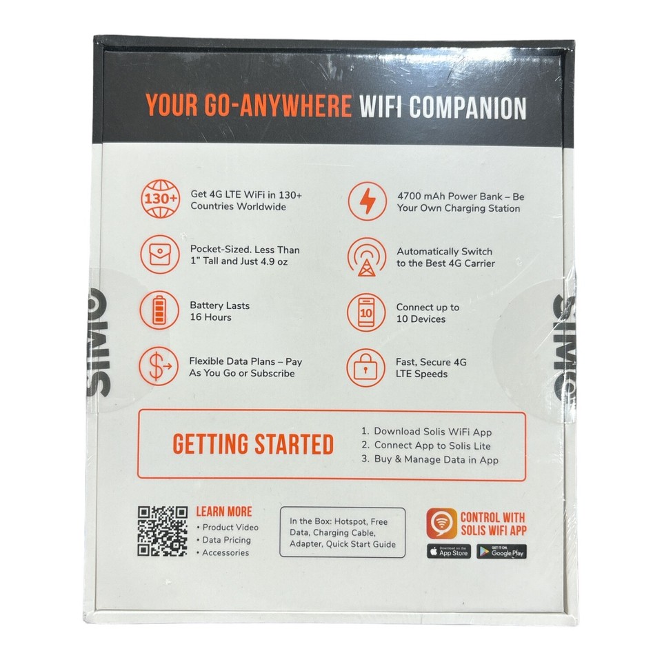 Solis Lite Mobile WiFi Hotspot, Power Bank & Mobile Router - 4G LTE ...