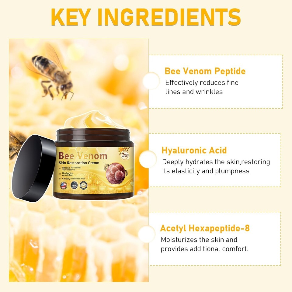 Bee Venom Skin Restoration Cream, Professional Bee Venom Skin Cream ...