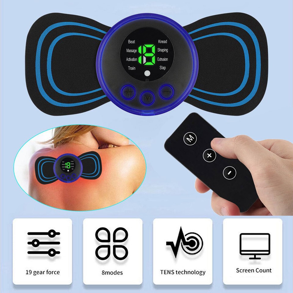 Portable Cervical Massage Patch EMS Massager 8 Modes Electric Neck Back ...