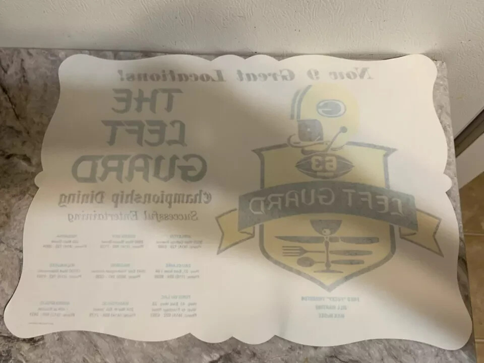 Vintage ORIGINAL 1973 Packers Fuzzy Thurston LEFT GUARD Restaurant ...