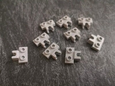 Lego (x9) 14704, Light Bluish Grey Modified Plate 1x2, Small Tow Ball ...