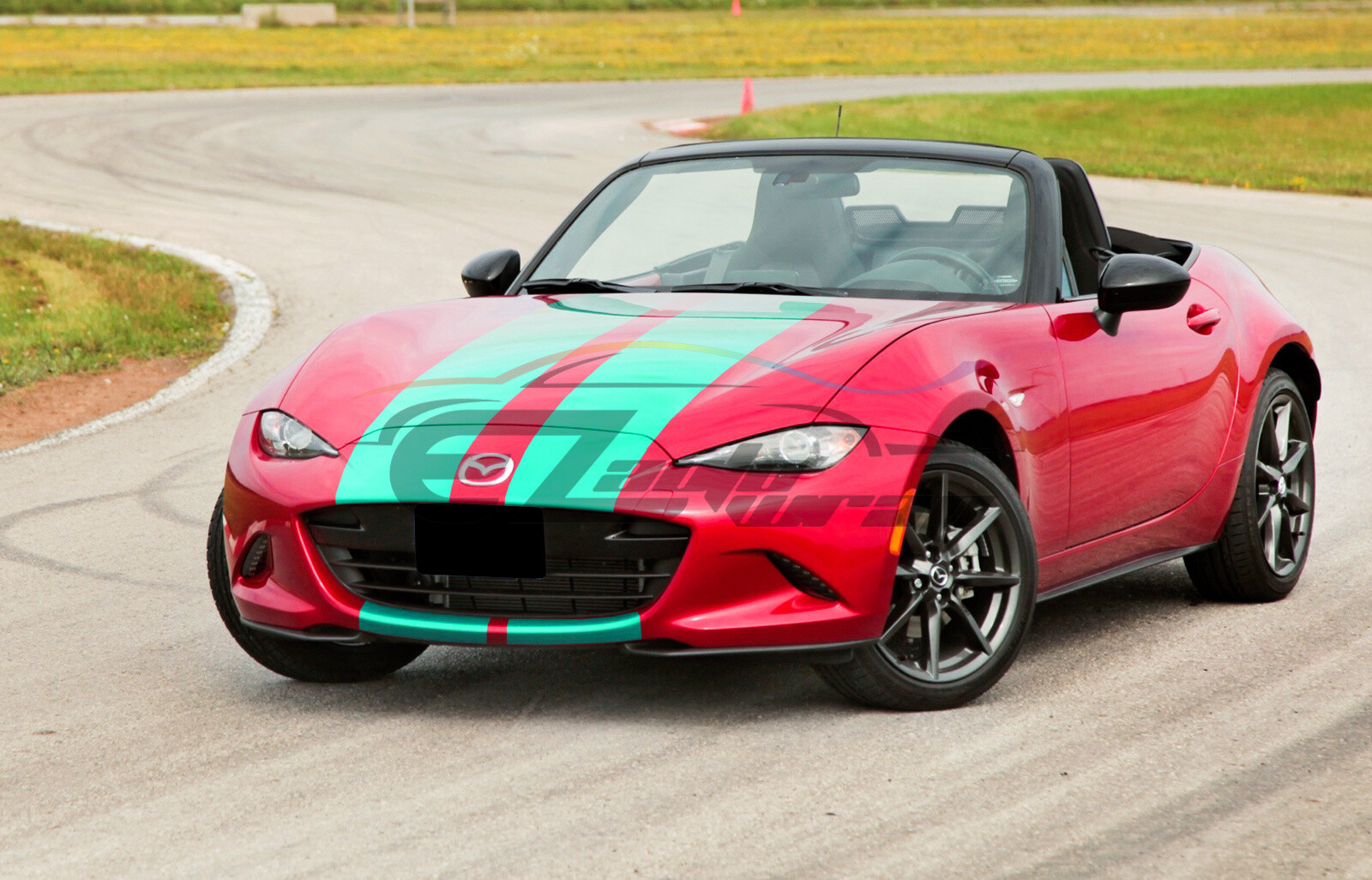 Matte Color Racing Stripes Vinyl Wrap For Mazda Miata MX-5 Stripe 10FT ...