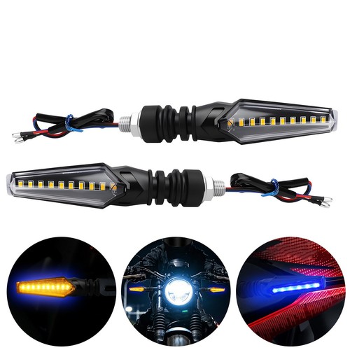 LED Motorcycle Turn Signal 2pcs Double Sided Flowing Water Flashing ...