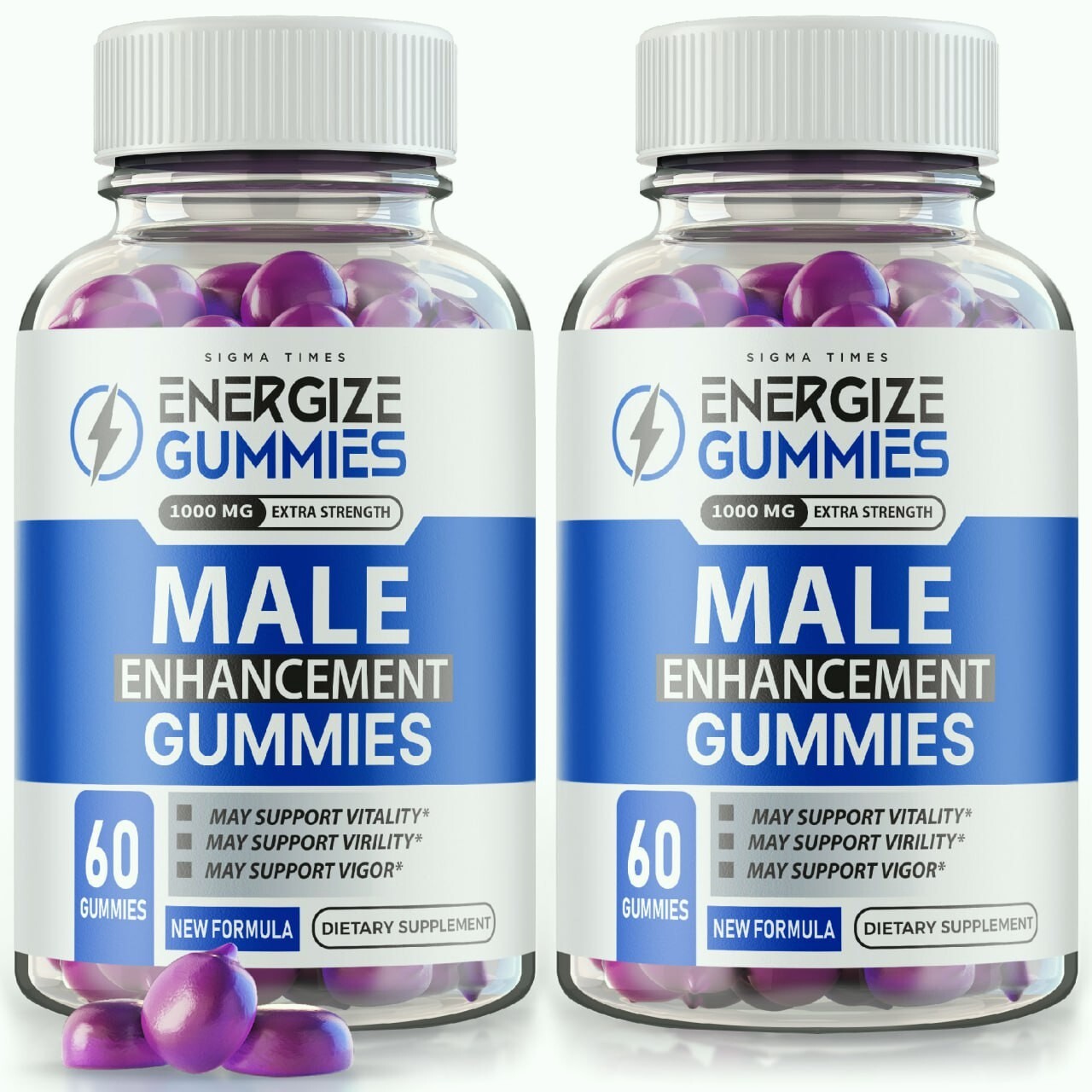 (2 Pack) Energize Male Gummies, Gummy for Men to Support Vitality and ...