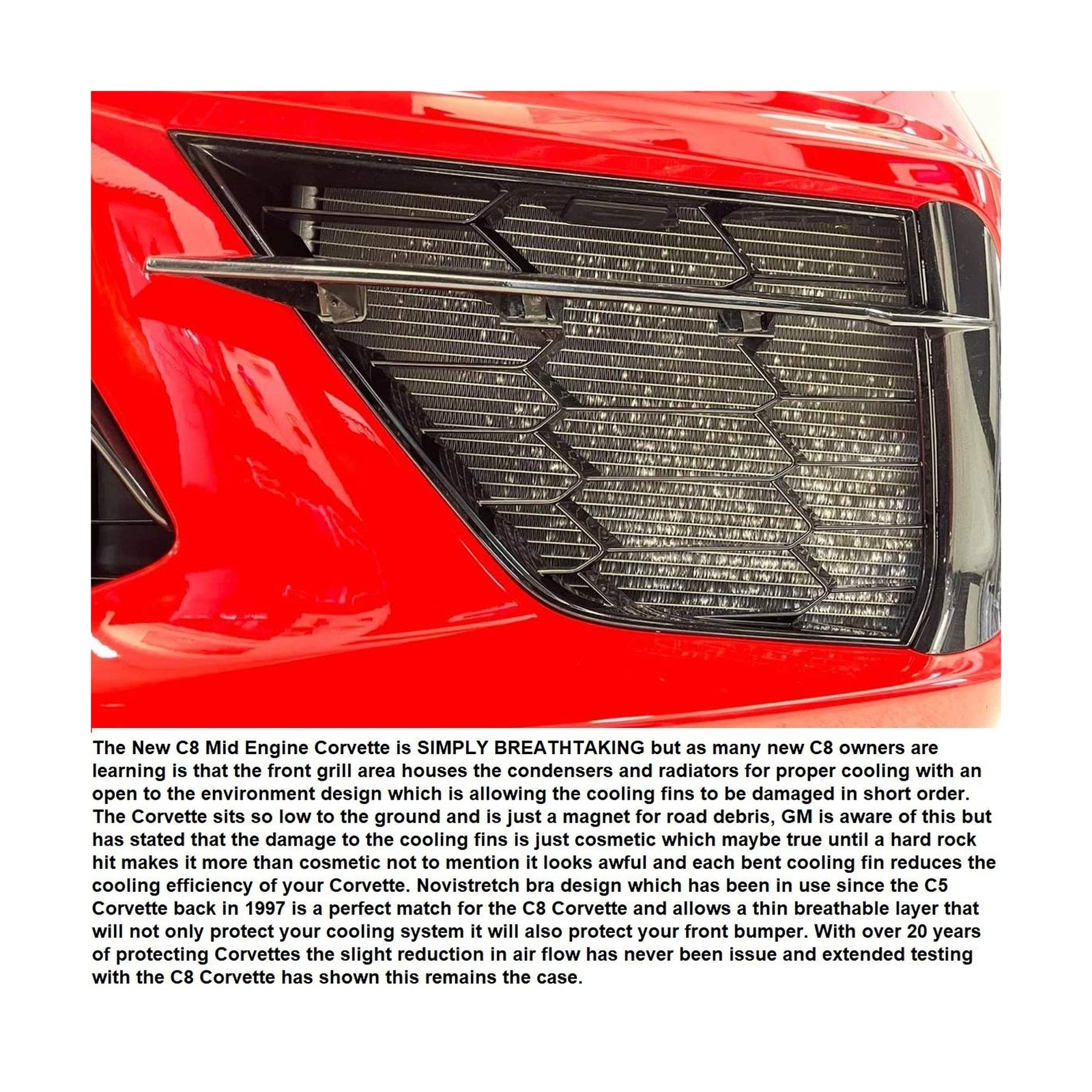 C8 Corvette Stingray NoviStretch Front Bra High Tech Stretch Mask Fits ...