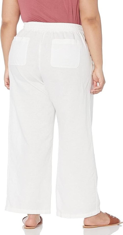 Amazon Essentials Women's Linen Blend Drawstring Wide Leg Pant Size 2X ...