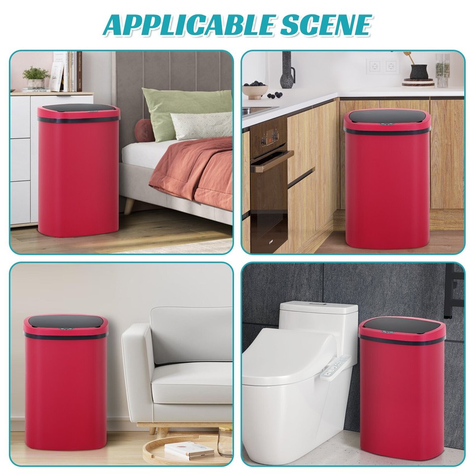 13 Gallon Kitchen Trash Can Automatic Touch Free High-capacity Garbage ...