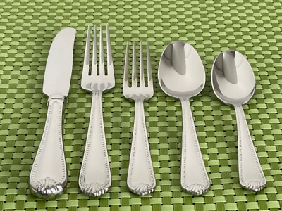 Lenox BEAD Stainless 18/10 Glossy Plume NEW Smart Choice Flatware B54N ...
