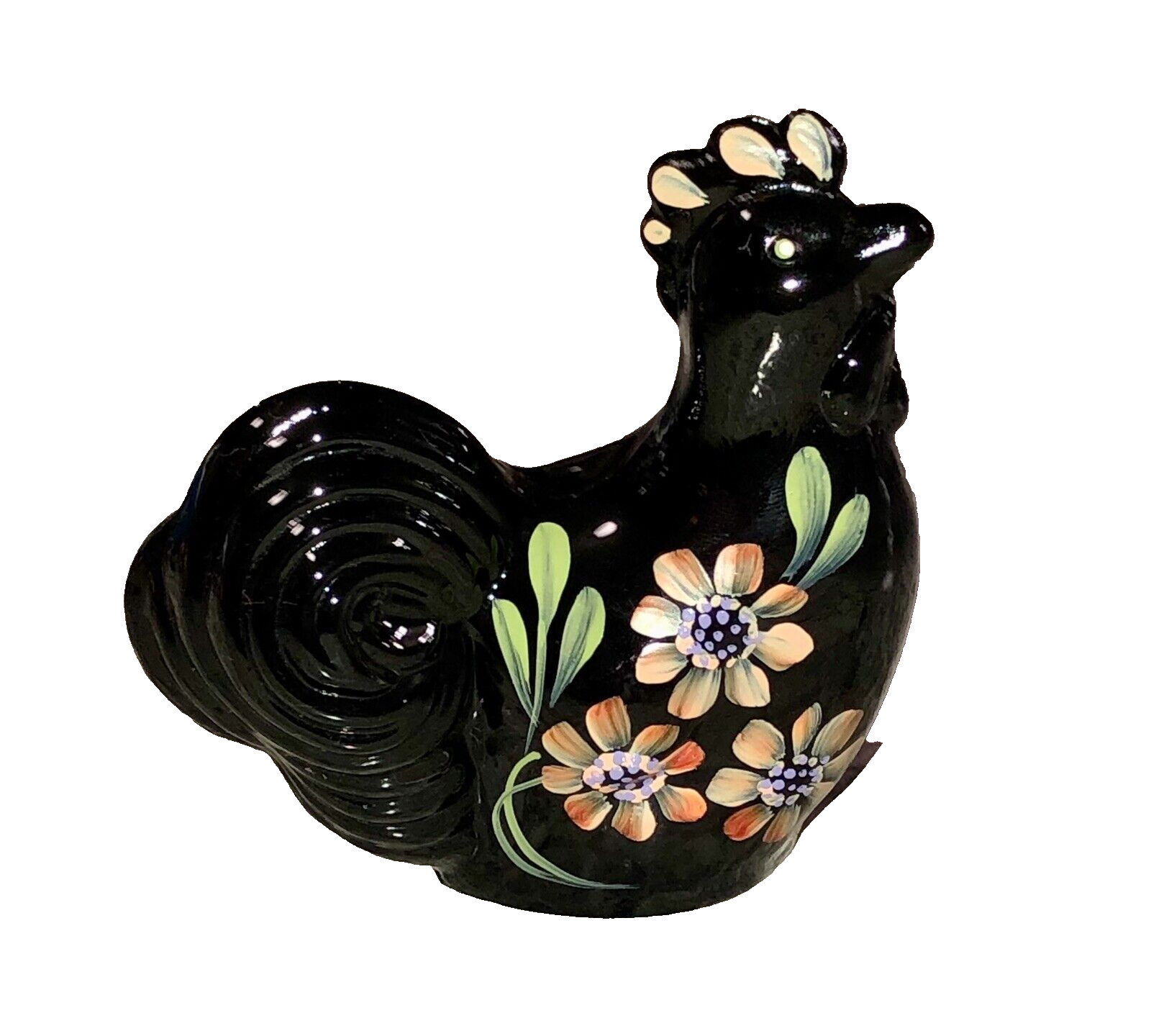 Lenox Fenton Glass Rooster Figurine - "Midnight the Little Rooster" HP ...