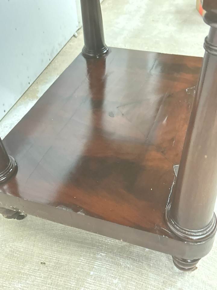 Antique NY Empire classical mixing table 1830 marble top stand mahogany ...