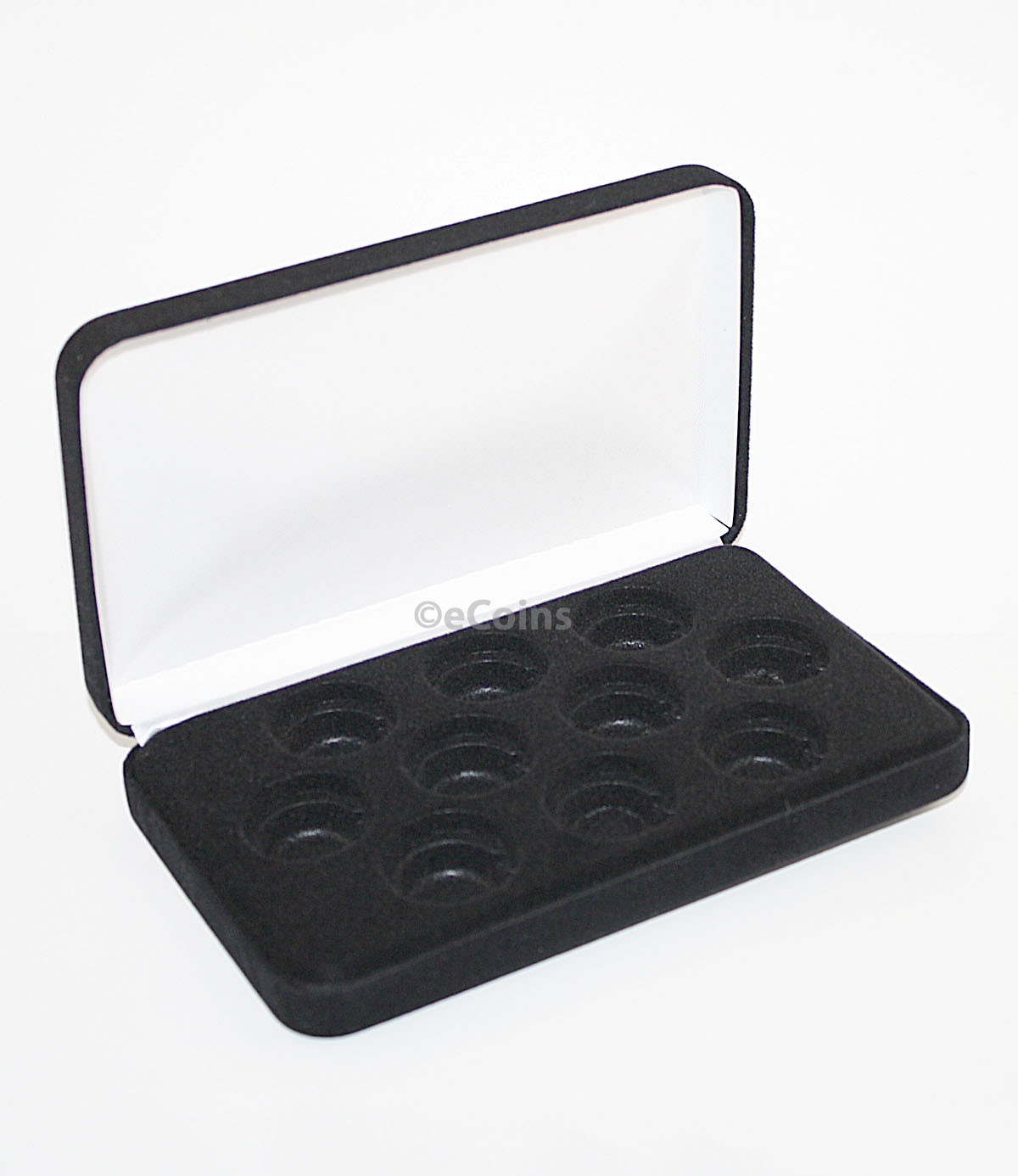 Black Felt COIN DISPLAY GIFT METAL PLUSH BOX holds 10-Quarter or ...