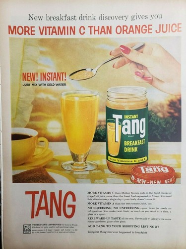 TANG Drink Mix Print Ads Lot of 2 Vintage 1959 Ephemera Art Decor | eBay