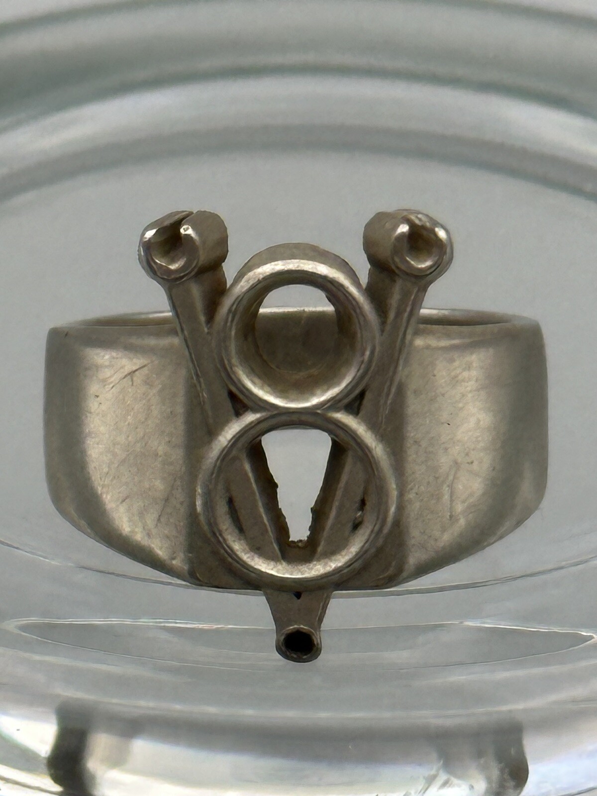 Hi Octane jewelry V8 ring White bronze Size 8.5 Hot rod Muscle Car ...