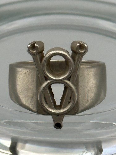 Hi Octane jewelry V8 ring White bronze Size 8.5 Hot rod Muscle Car ...