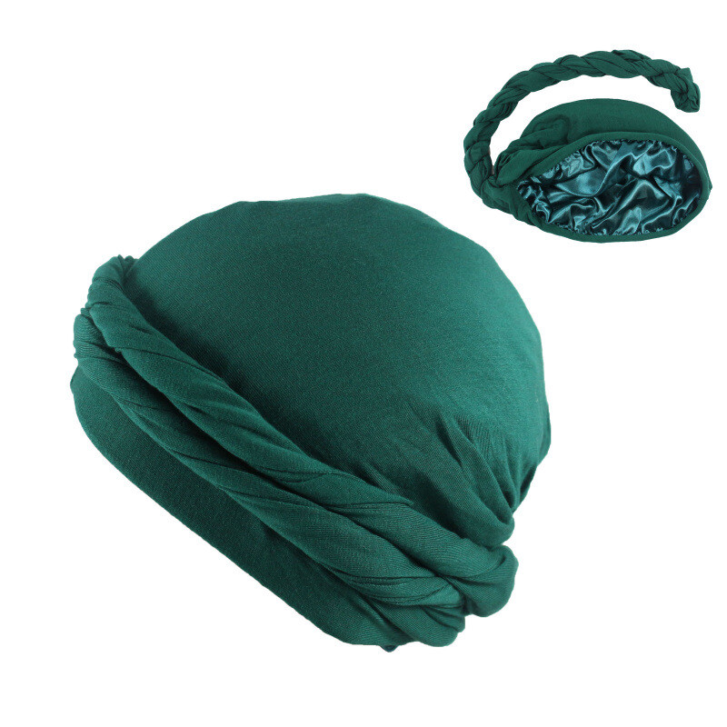 Turban Durag for Men Unisex Satin Silk Lined Elastic Turban Head Wrap ...